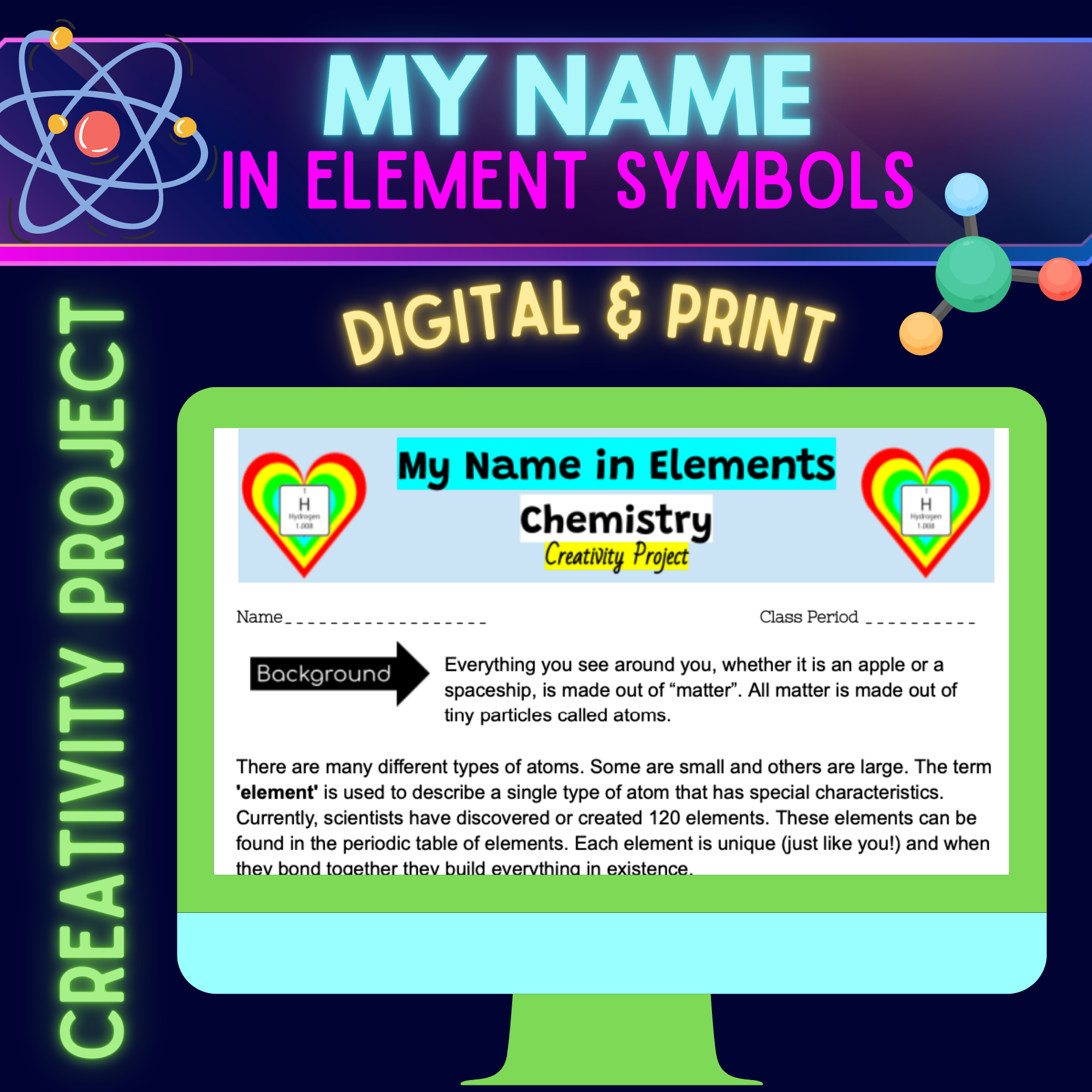 Periodic Table Elements Project STEM and Chemistry FUN | Made By Teachers