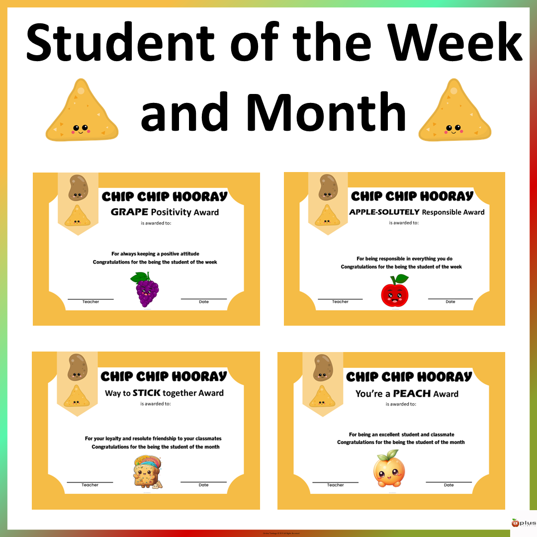 Food Pun Nacho Student of the Week and Month Award Certificates ...