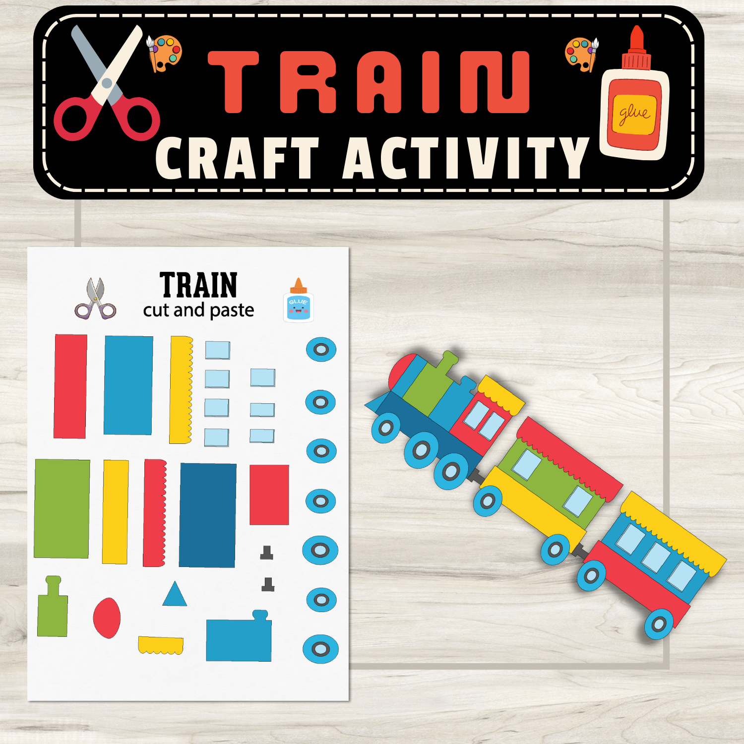Train Craft Cut & Paste Activity: All Aboard the Creative Express ...