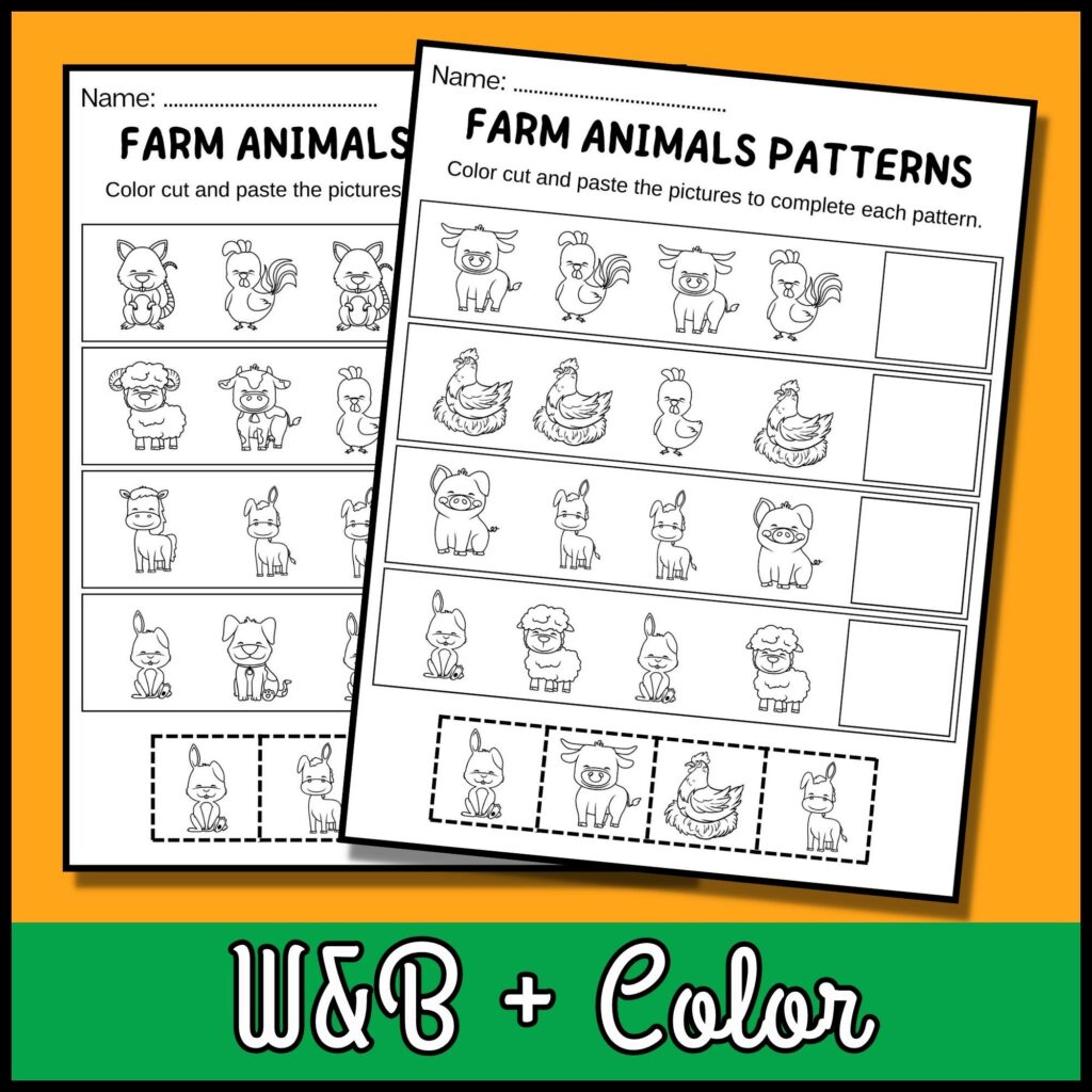 Farm Animals Activity Bundle - Coloring Pages, Flashcards, Worksheets ...
