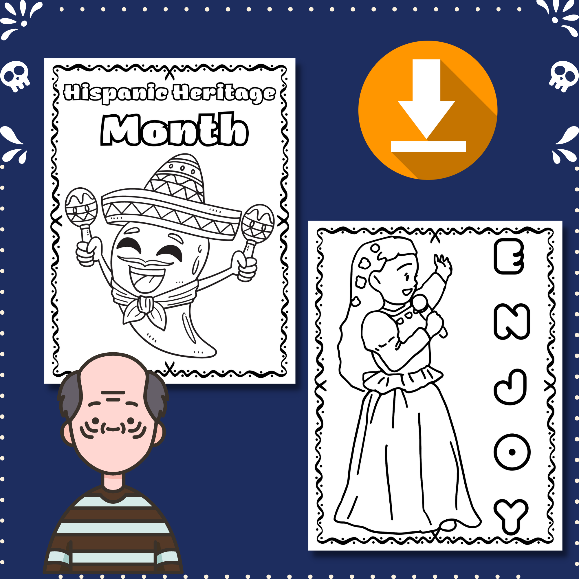 Hispanic Heritage Month Coloring Pages | | Latino Heritage Month | Made ...