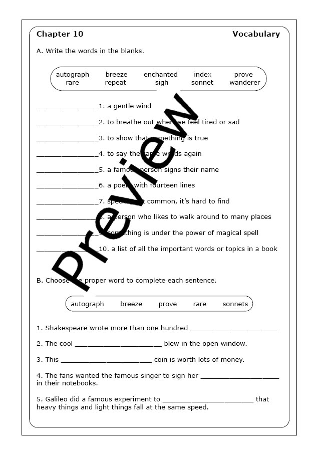 Magic Tree House "Stage Fright on a Summer Night" worksheets | Made By ...