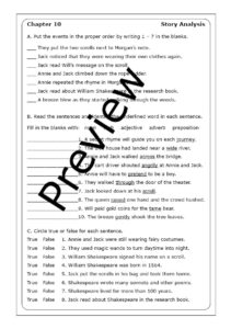 Magic Tree House "Stage Fright on a Summer Night" worksheets | Made By ...