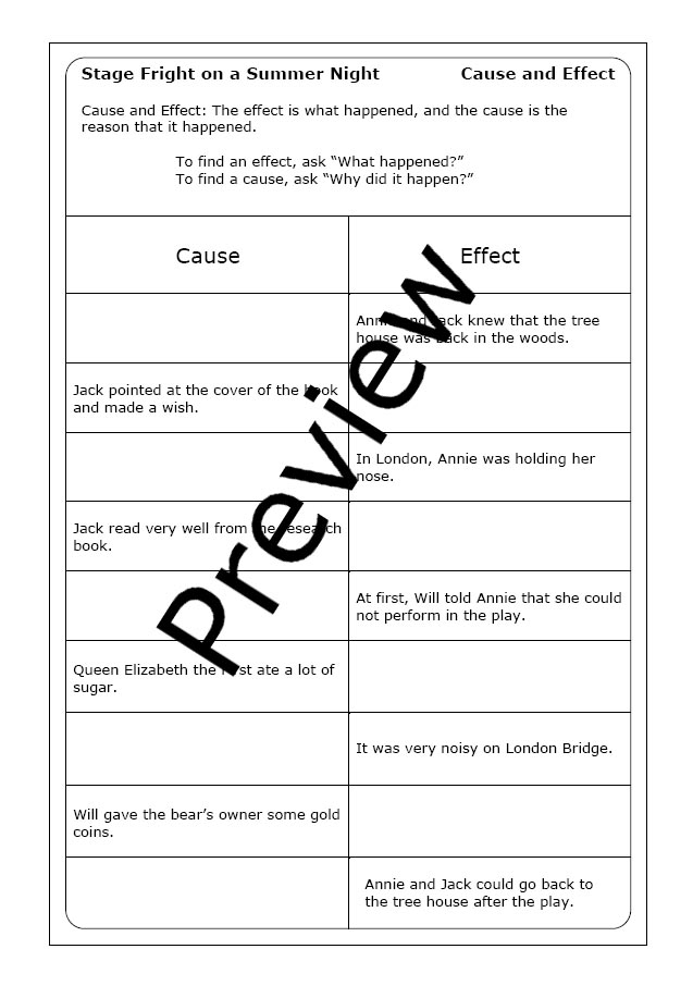 Magic Tree House "Stage Fright on a Summer Night" worksheets | Made By ...