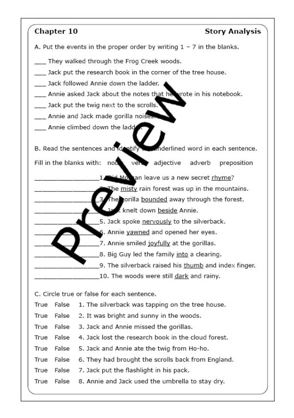 Magic Tree House "Good Morning, Gorillas" worksheets | Made By Teachers