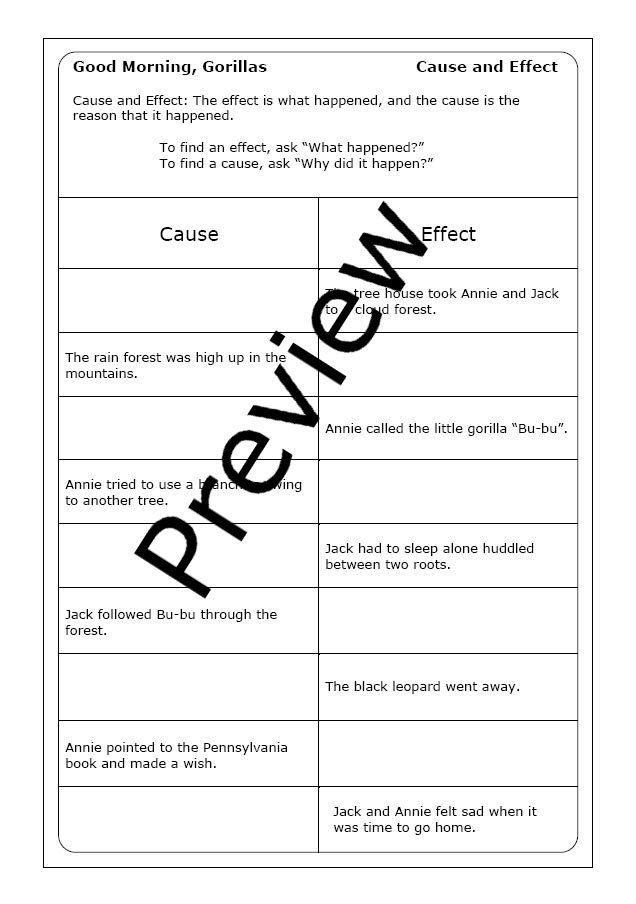 Magic Tree House "Good Morning, Gorillas" worksheets - Made By Teachers