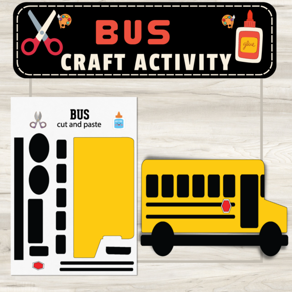 School Bus Craft Cut & Paste Activity: Ride into Learning Adventures ...