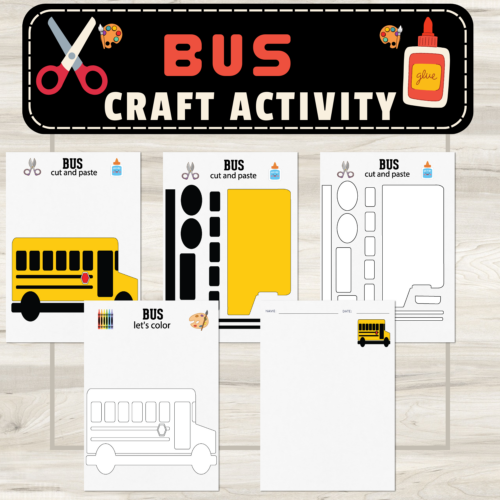 School Bus Craft Cut & Paste Activity: Ride into Learning Adventures ...