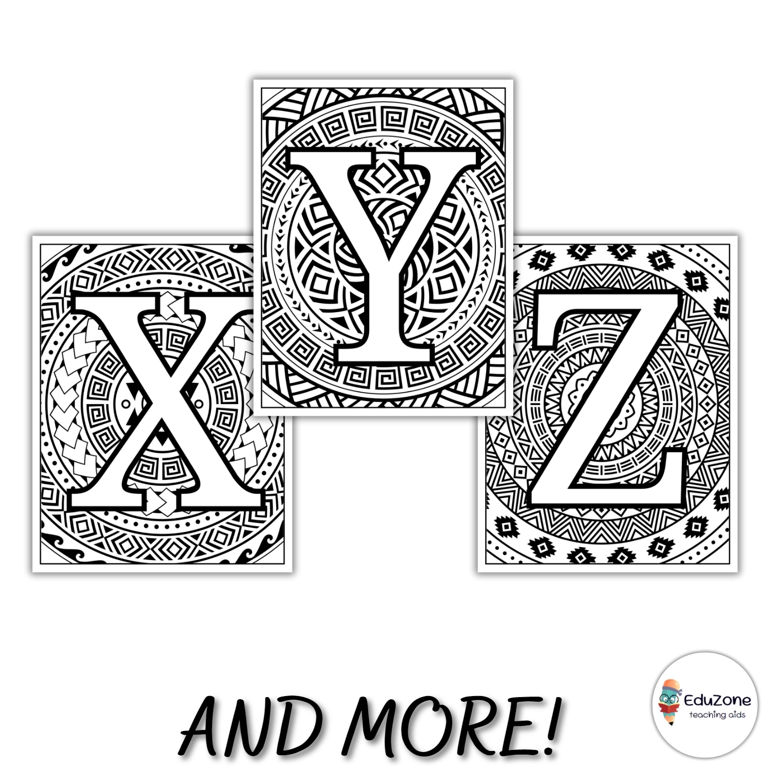 Learn Alphabet With Mandala Coloring Pages: Relaxing & Printable ...