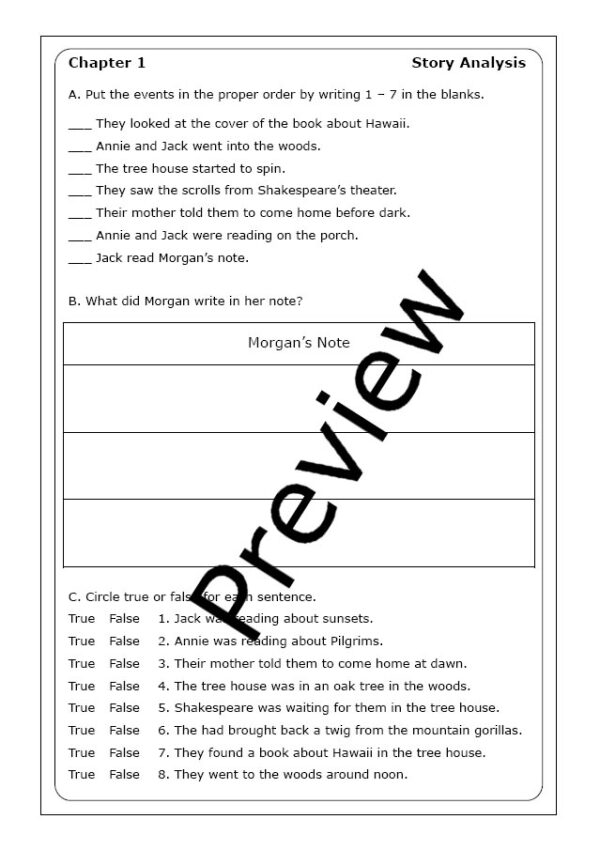Magic Tree House "High Tide in Hawaii" worksheets | Made By Teachers