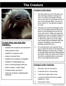 SAMPLE of Visual ESL Writing Prompts: Fantastic Characters for Fantasy ...