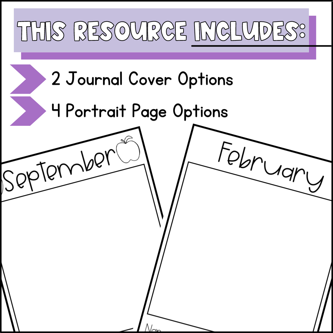 Monthly Self Portrait Journal - Monthly Self Portrait and Name Writing ...