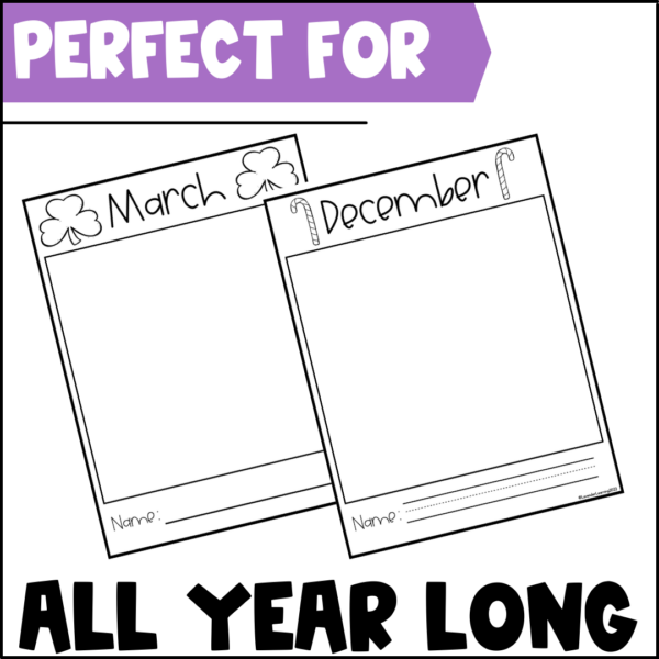 Monthly Self Portrait Journal - Monthly Self Portrait and Name Writing ...