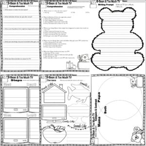 Bears Too Much TV Reading Comprehension Book Study Companion Fun ...