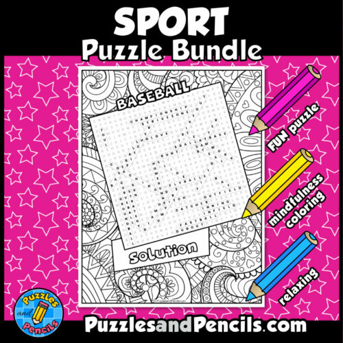 Sport Word Search Puzzle BUNDLE | 20 Wordsearch Puzzles | Made By Teachers
