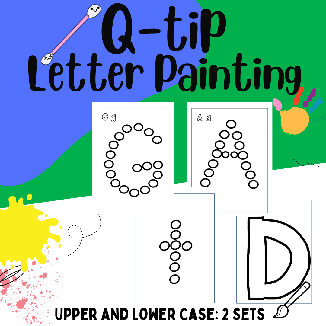 Q-Tip Painting Letters Fine Motor Practice PreK-K Full SET A-Z! | Upper ...