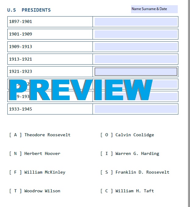 U.S PRESIDENTS TIMELINE | Made By Teachers