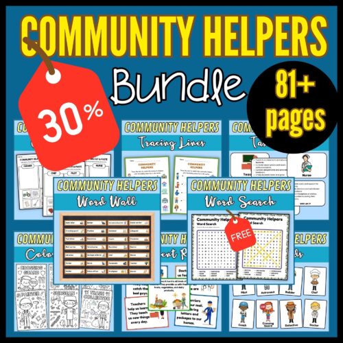 Community Helpers Activity Bundle - Coloring Pages, Word search ...