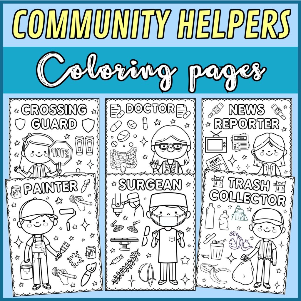 Community Helpers Activity Bundle - Coloring Pages, Word search ...