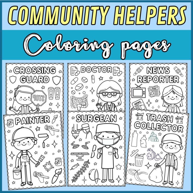 Community Helpers Activity Bundle - Coloring Pages, Word search ...