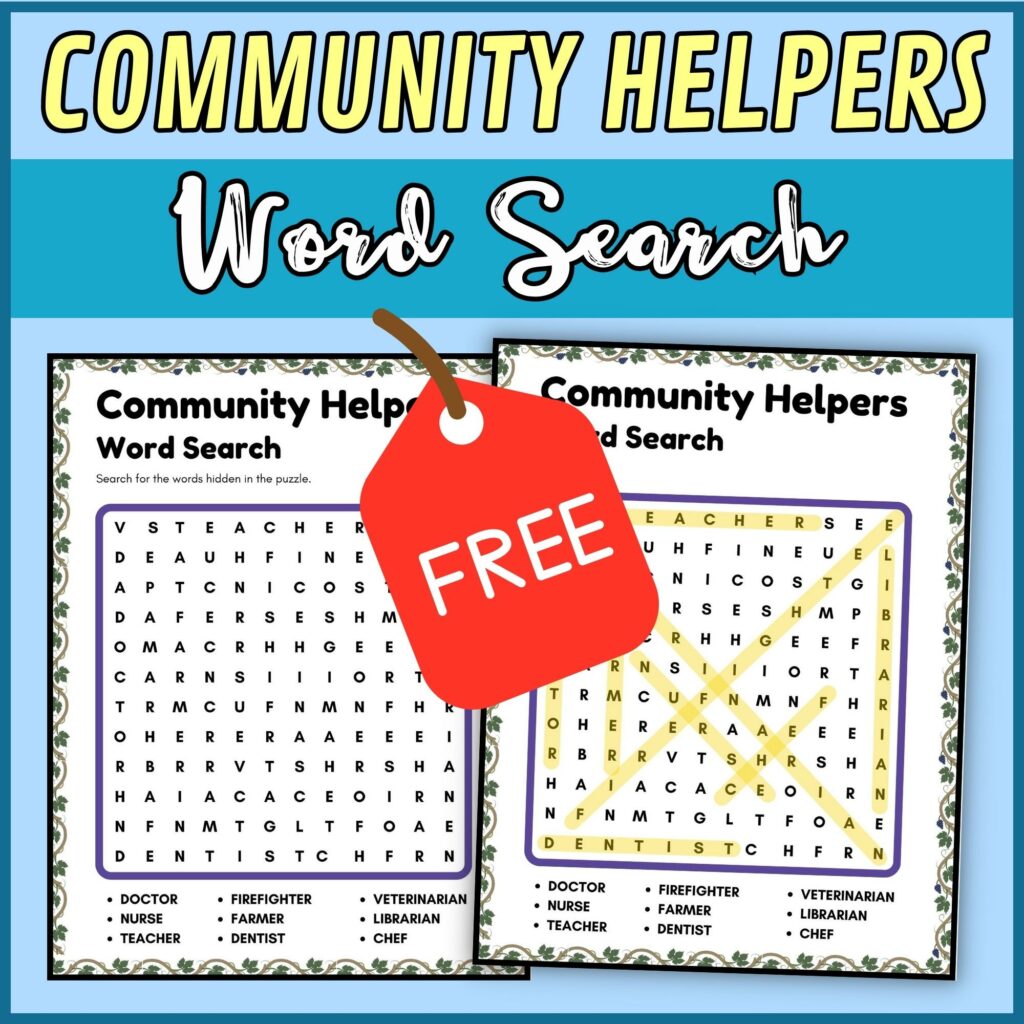Community Helpers Activity Bundle - Coloring Pages, Word search ...