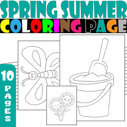 Spring Summer Sun Flowers Bundle, Spring Summer Sun Flowers Coloring ...