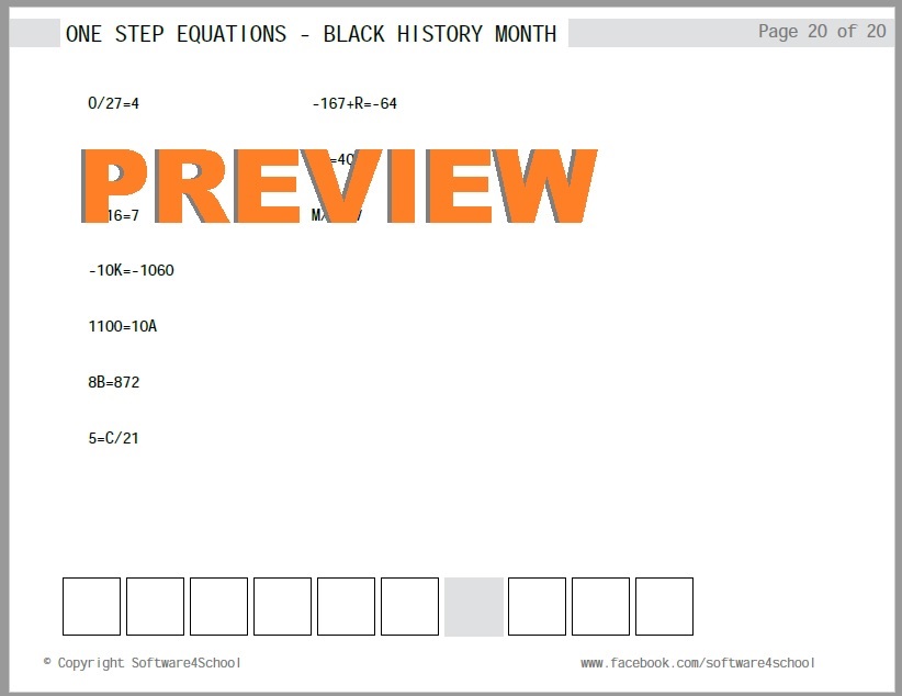 ONE STEP EQUATIONS - BLACK HISTORY MONTH | Made By Teachers