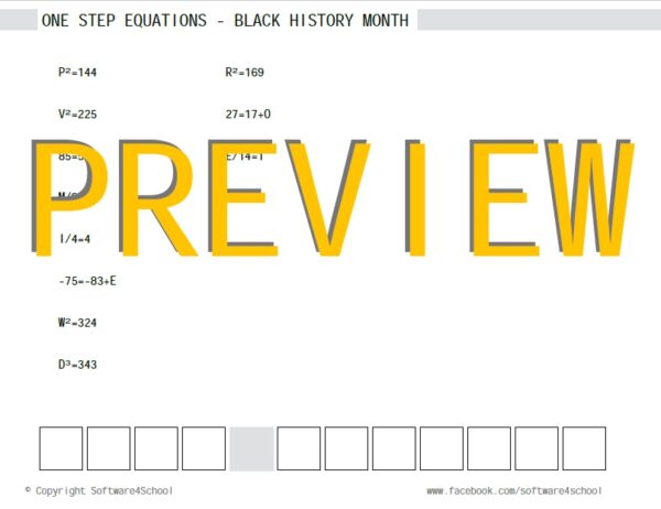 ONE STEP EQUATIONS - BLACK HISTORY MONTH | Made By Teachers