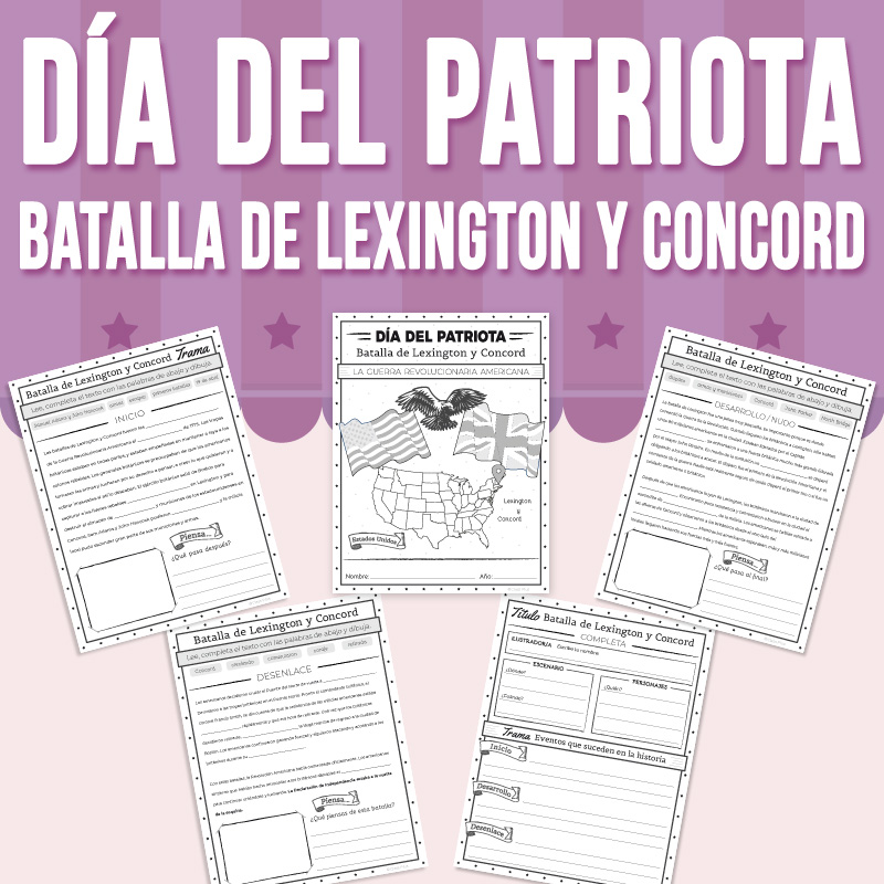 Día del Patriota | Batalla de Lexington y Concord Actividad | Made By ...