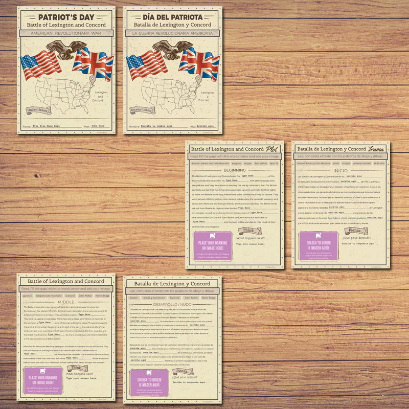 Patriot's Day | Battle of Lexington and Concord Google Slides BUNDLE ...