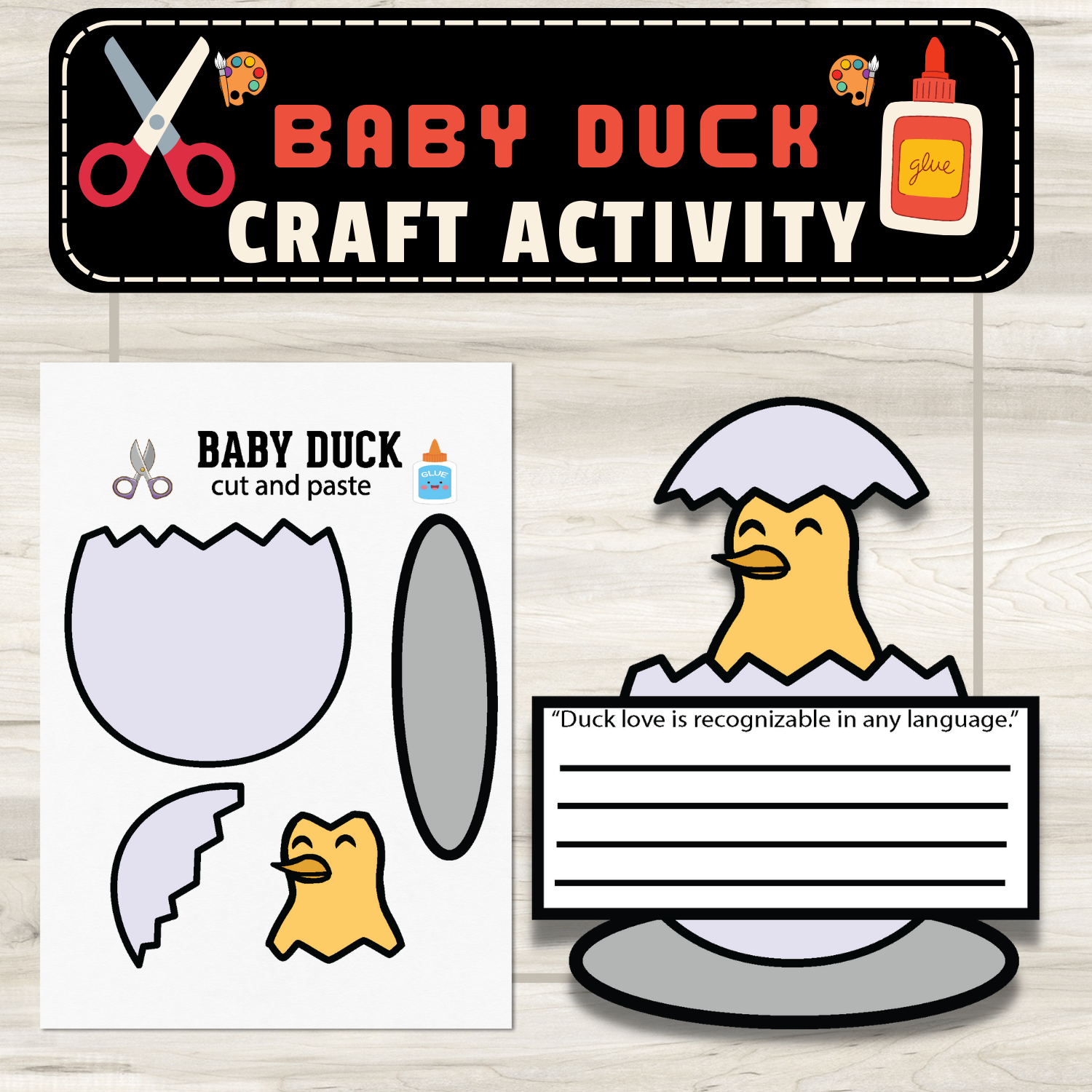 Baby Duck Craft Cut & Paste Activity: Dive into Adorable Creativity ...