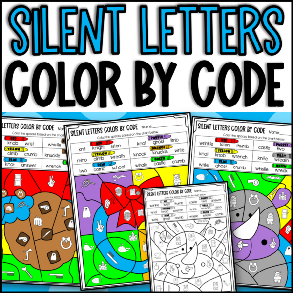 Silent Letters Color by Code Worksheets | Made By Teachers
