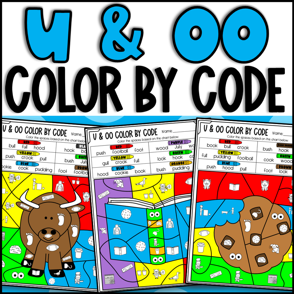 U and OO Color by Code Worksheets | Made By Teachers