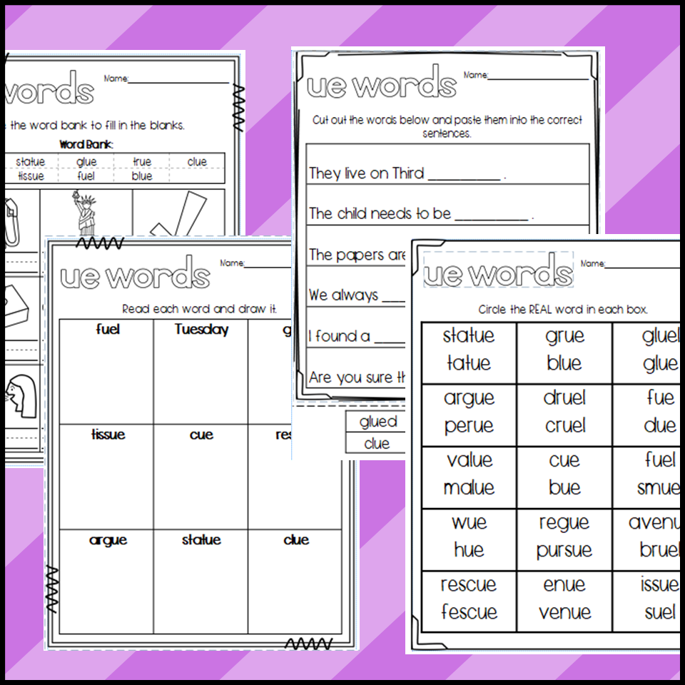 UE Words Phonics Worksheets | Made By Teachers