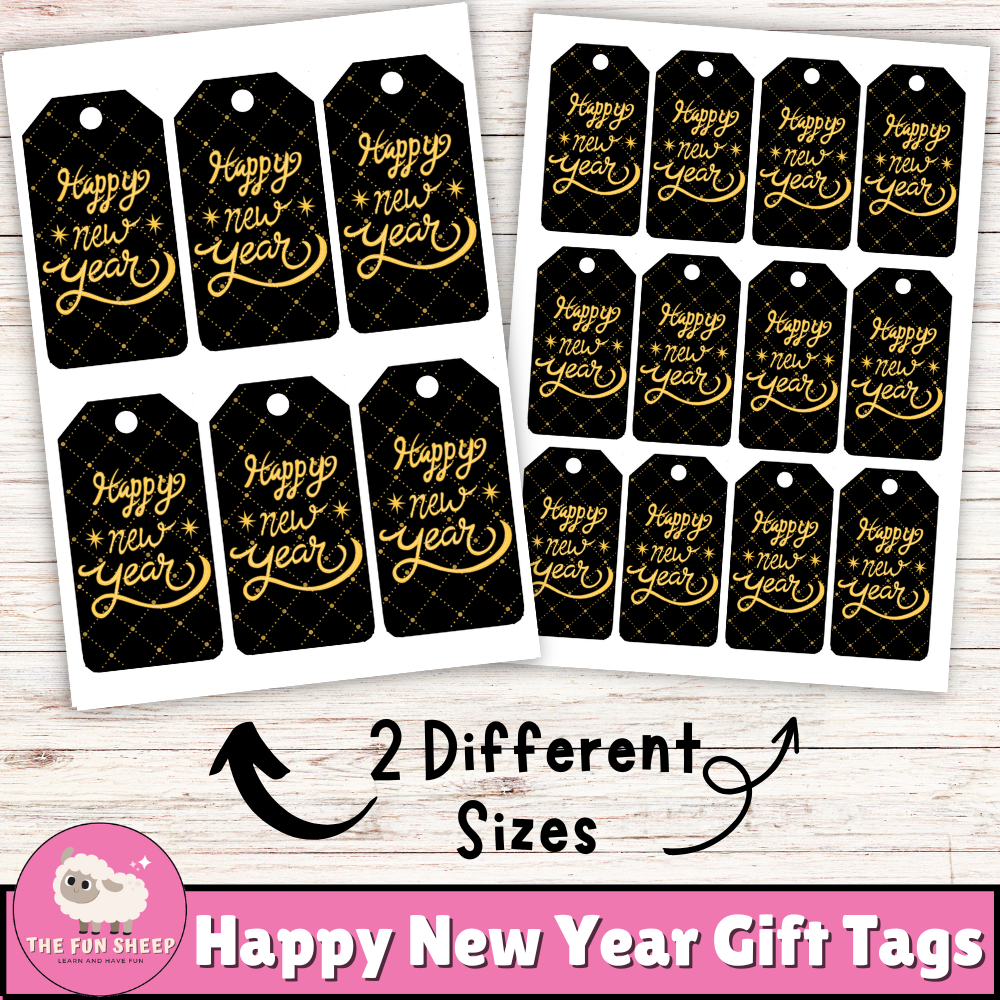 Happy New Year Gift Tags | New Year's Celebration Teacher Student Gift ...