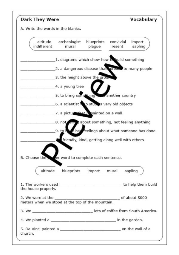Ray Bradbury "Dark They Were and Golden Eyed" worksheets | Made By Teachers