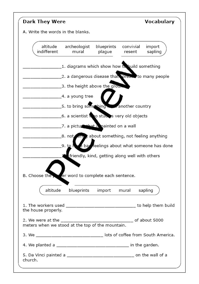 Ray Bradbury "Dark They Were and Golden Eyed" worksheets | Made By Teachers