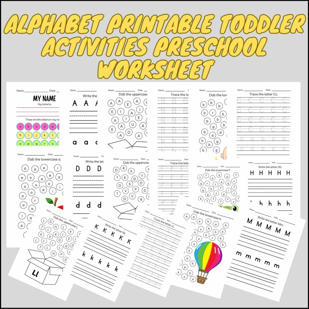Alphabet Printable Toddler Activities Preschool worksheet | Made By ...