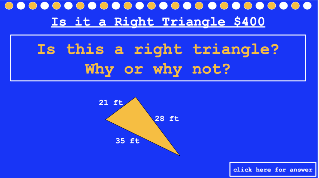 Pythagorean Theorem Jeopardy Style Review Game | Made By Teachers