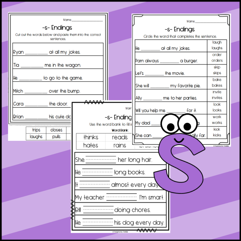 Verbs with S Endings Worksheets | Made By Teachers