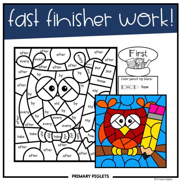 Back to School Color by Sight Words Code 1st Grade | Made By Teachers