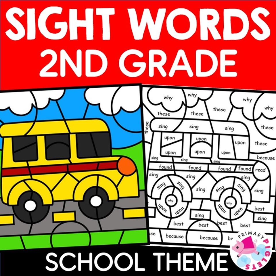 Back to School Color by Sight Words Code 2nd Grade | Made By Teachers