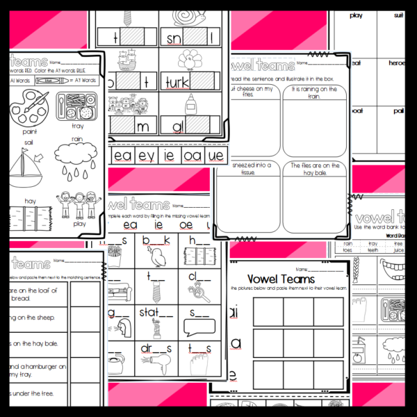 Vowel Teams Worksheets: Sorts, Cloze Sentences, and more - Made By Teachers