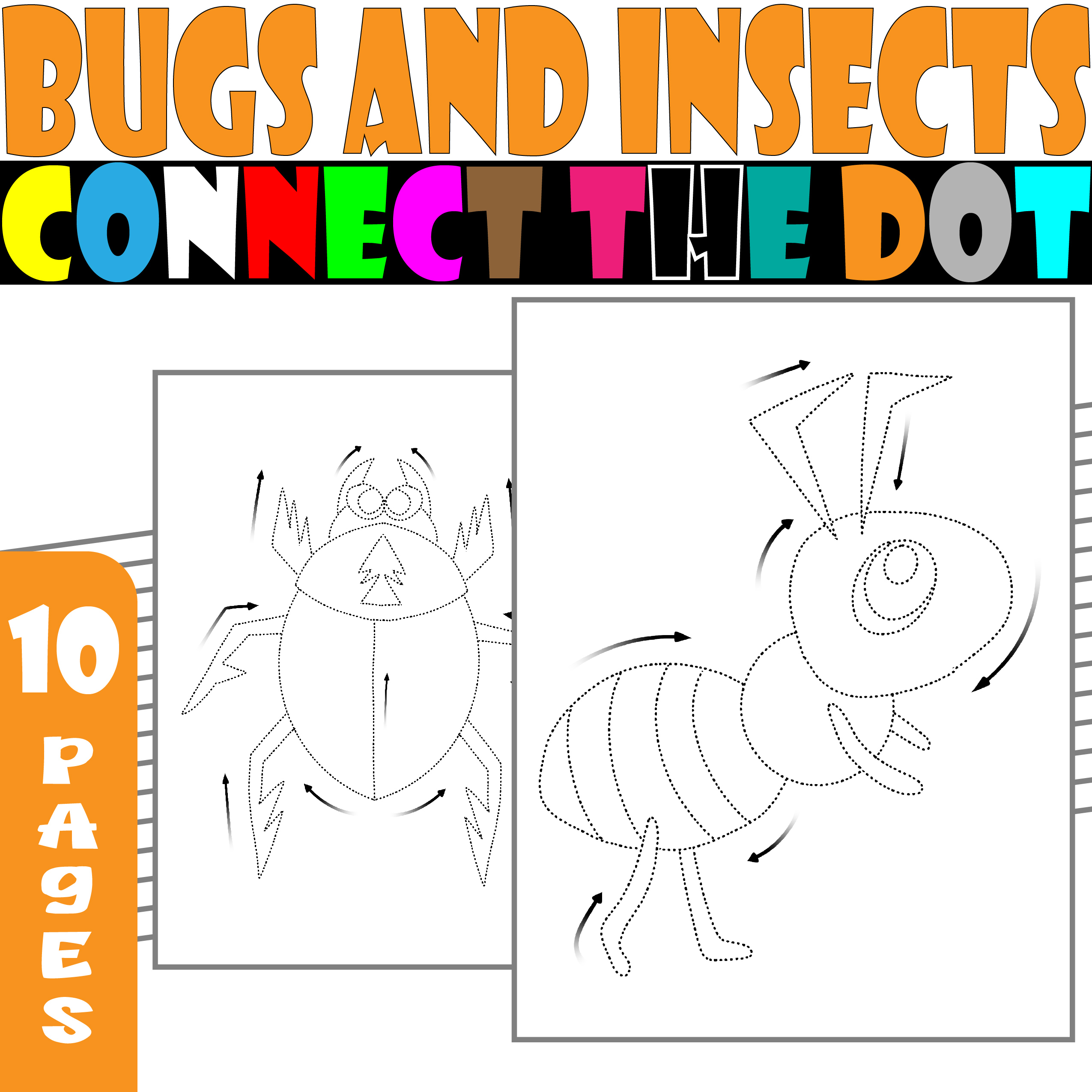 BUGS AND INSECTS Connect the dots, BUGS AND INSECTS Coloring and ...