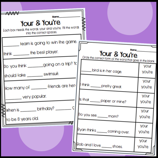 Your and You're Homophone Worksheets | Made By Teachers