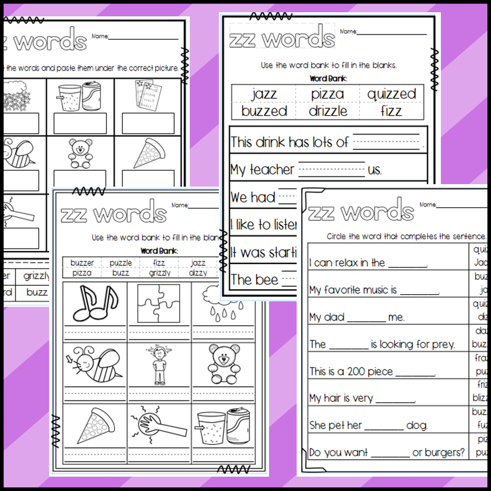 ZZ Words Worksheets [Double Letters] | Made By Teachers