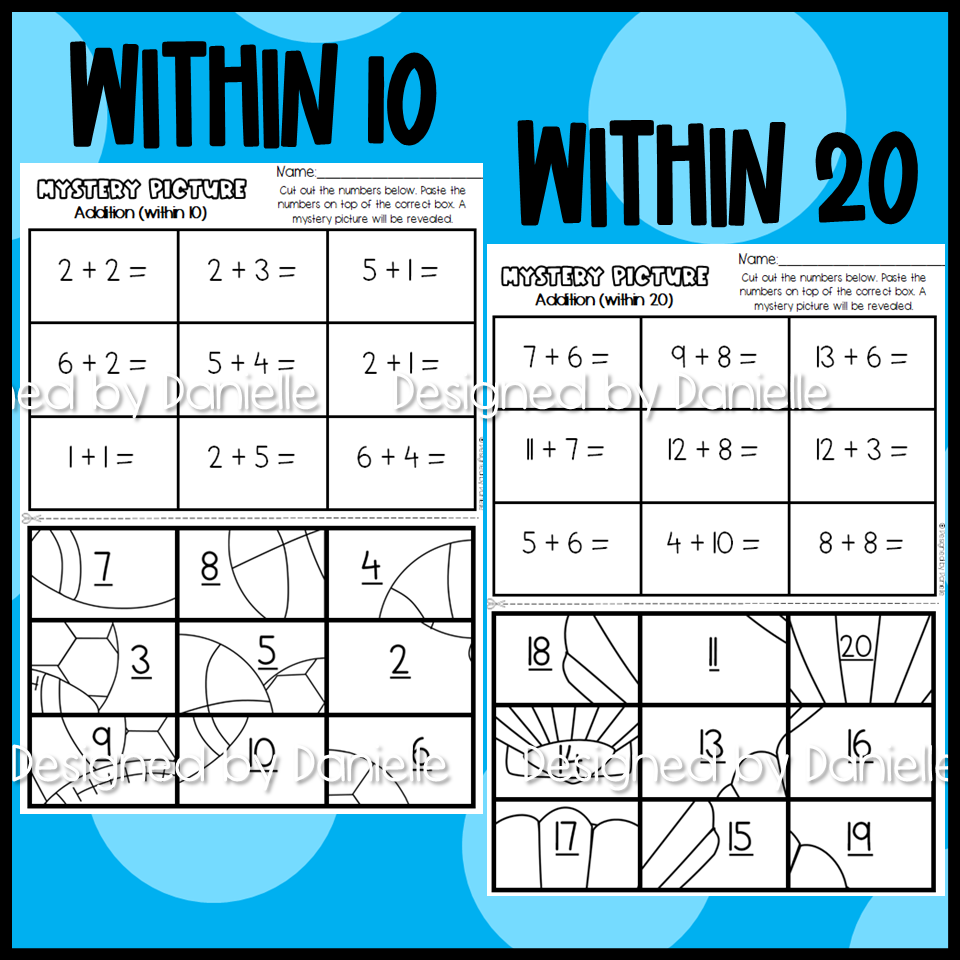 Addition and Subtraction Worksheets: Mystery Pictures for Adding and ...