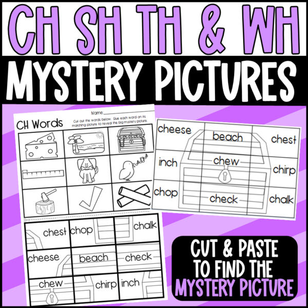 CH SH TH WH Digraphs Mystery Picture Worksheets - Made By Teachers