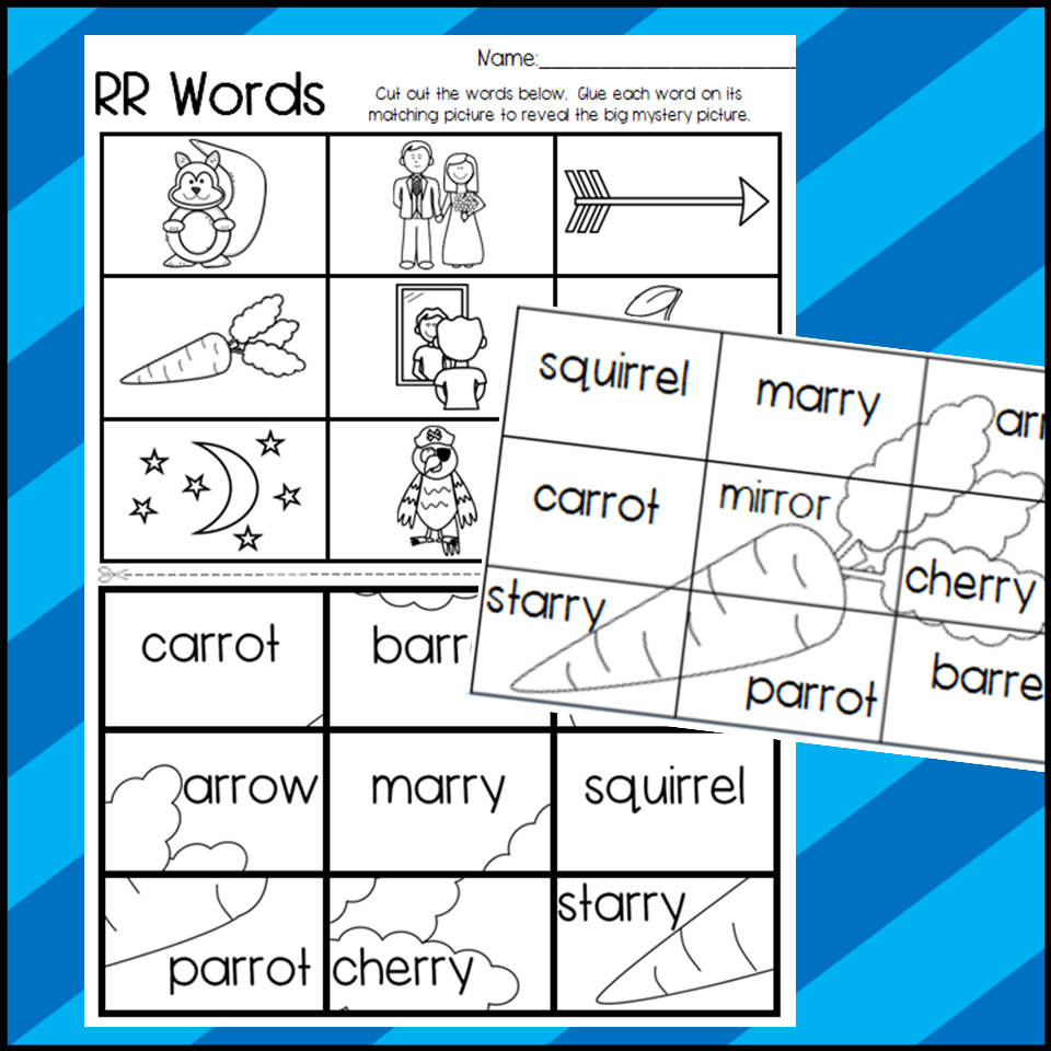 Double Consonants Mystery Picture Cut and Paste Worksheets | Made By ...