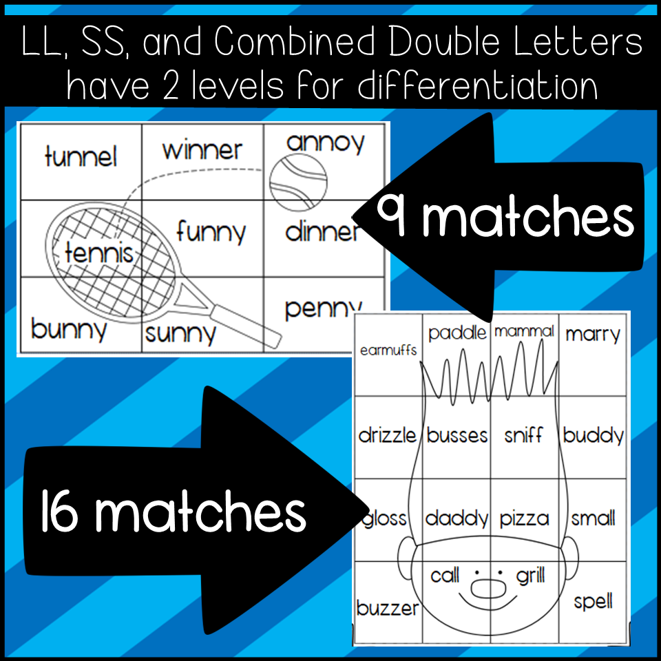 Double Consonants Mystery Picture Cut and Paste Worksheets | Made By ...